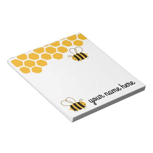 Personalized Cute Bees Notepad | Zazzle