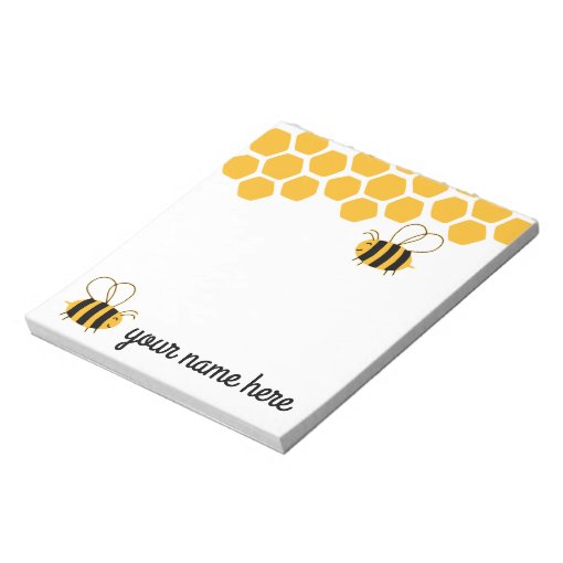 Personalized Cute Bees Notepad | Zazzle