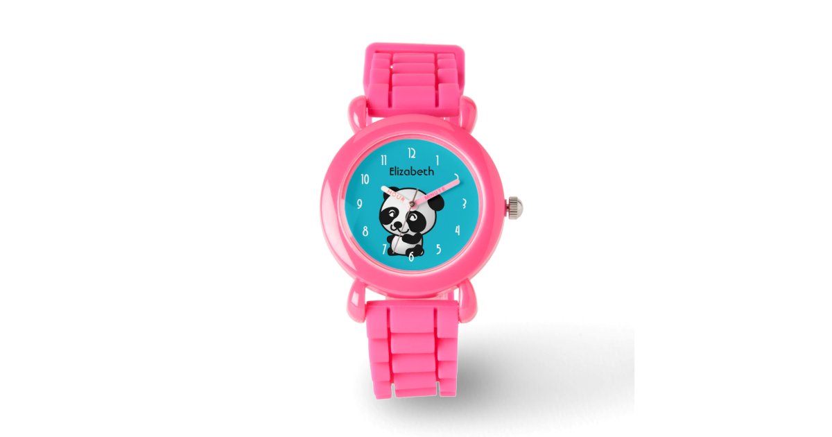 Personalized Cute Black and White Panda Bear Watch | Zazzle