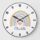 Personalized Cute Boho Watercolor Rainbow Large Clock | Zazzle