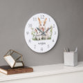 Personalized Cute Bunny Large Clock | Zazzle