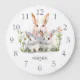 Personalized Cute Bunny Large Clock | Zazzle