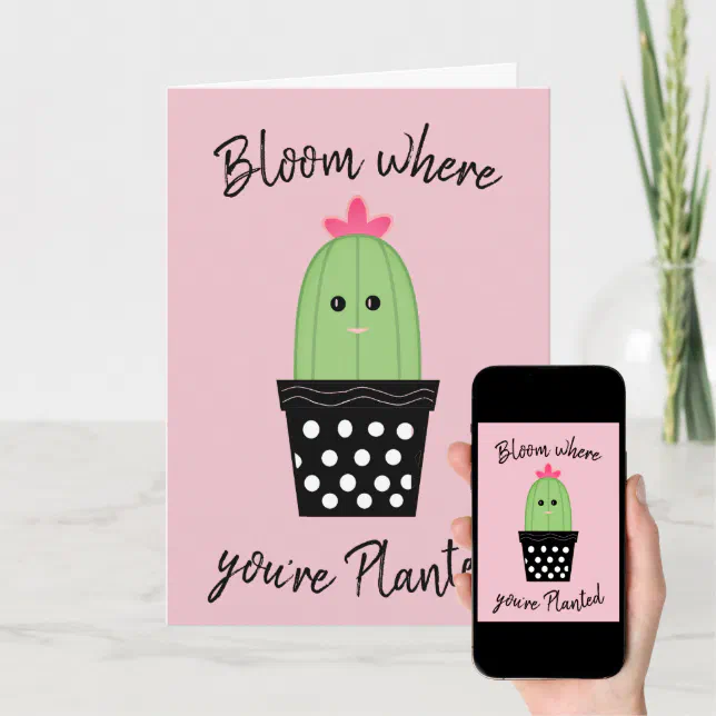 Personalized Cute Cactus Greeting Card | Zazzle