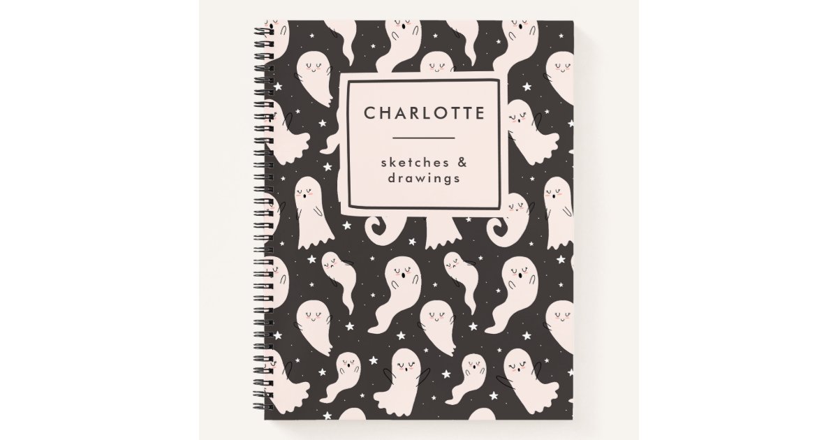 Personalized Cute Cartoon Halloween Spooky Ghost Notebook | Zazzle