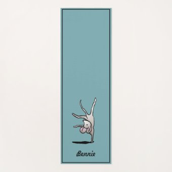 Personalized Cute Cartoon Handstand Mouse Yoga Mat | Zazzle