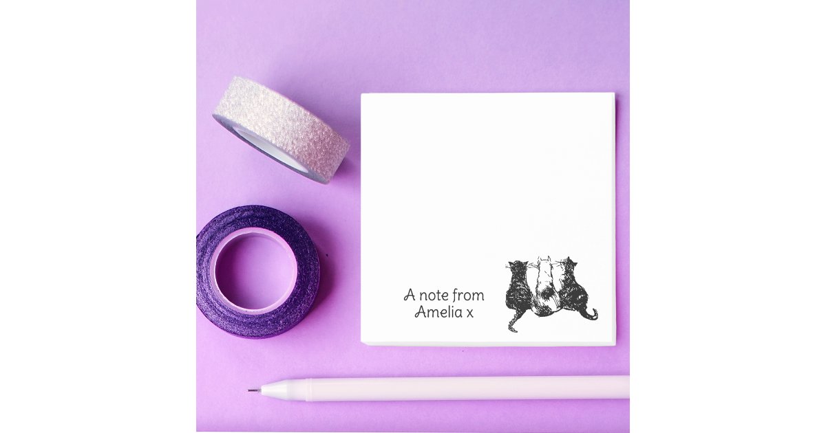 Personalized Cute Cat Post-it Notes | Zazzle