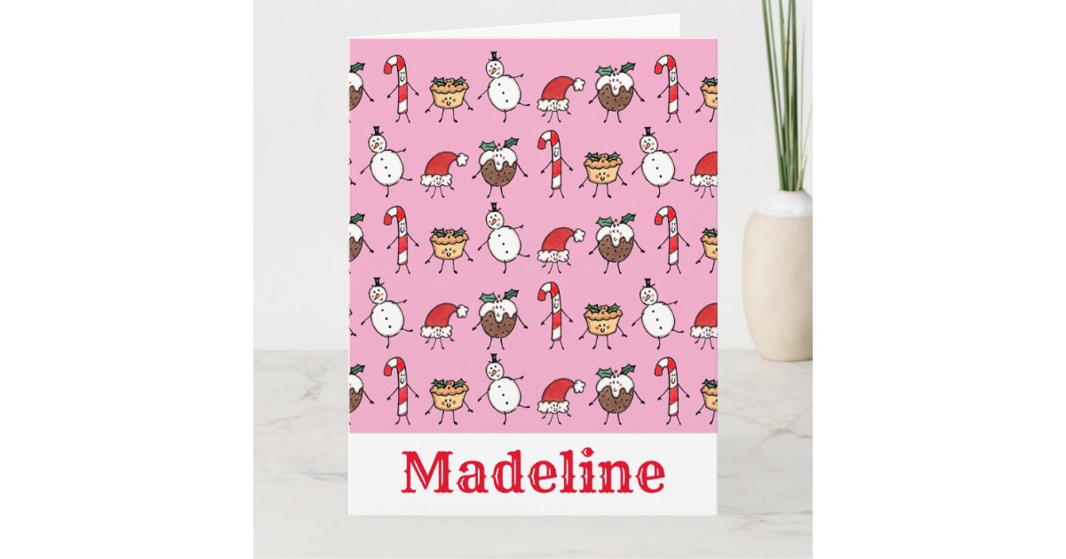 Personalized Cute Christmas Characters Card | Zazzle
