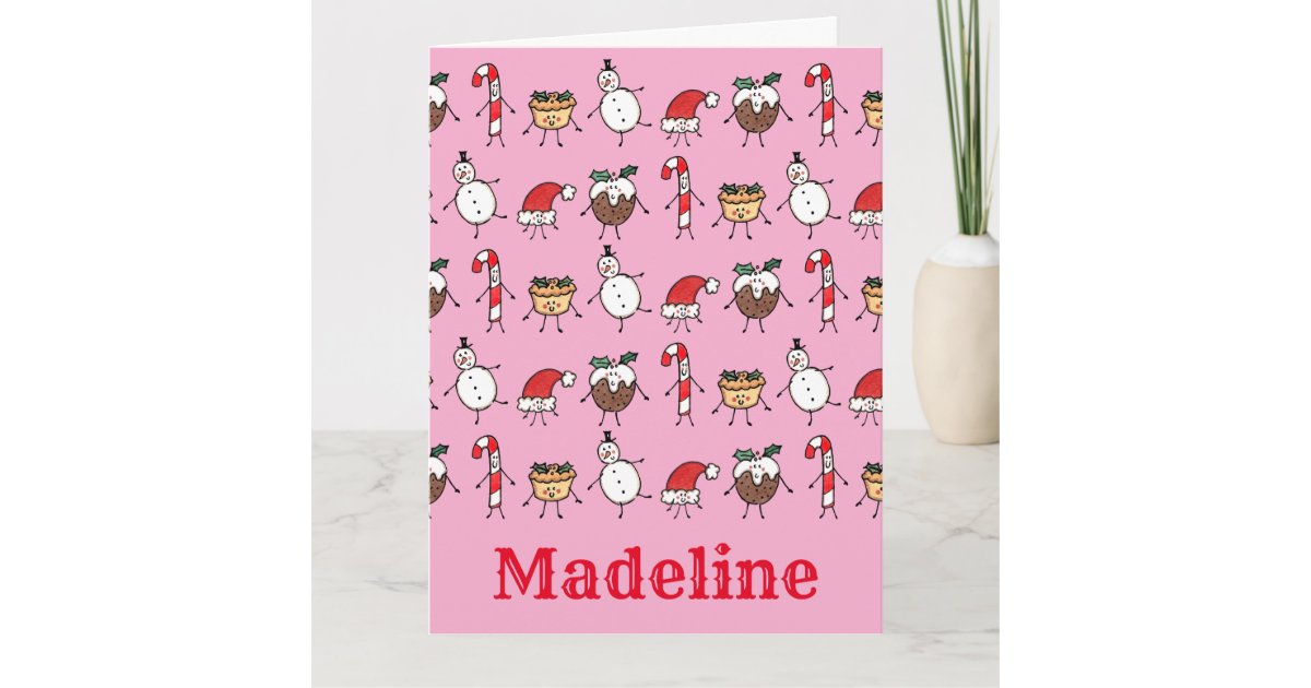 Personalized Cute Christmas Characters Card | Zazzle