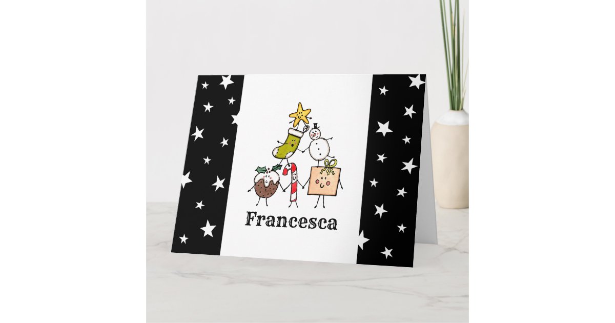 Personalized Cute Christmas Characters Card | Zazzle