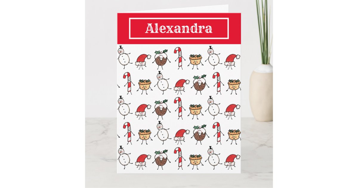 Personalized Cute Christmas Characters Card | Zazzle