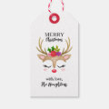 Personalized Cute Christmas Reindeer Face Gift Tags | Zazzle