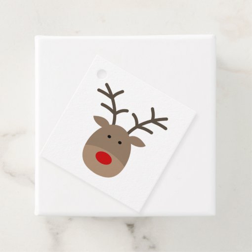 Personalized cute Christmas reindeer Holiday gift Favor Tags | Zazzle