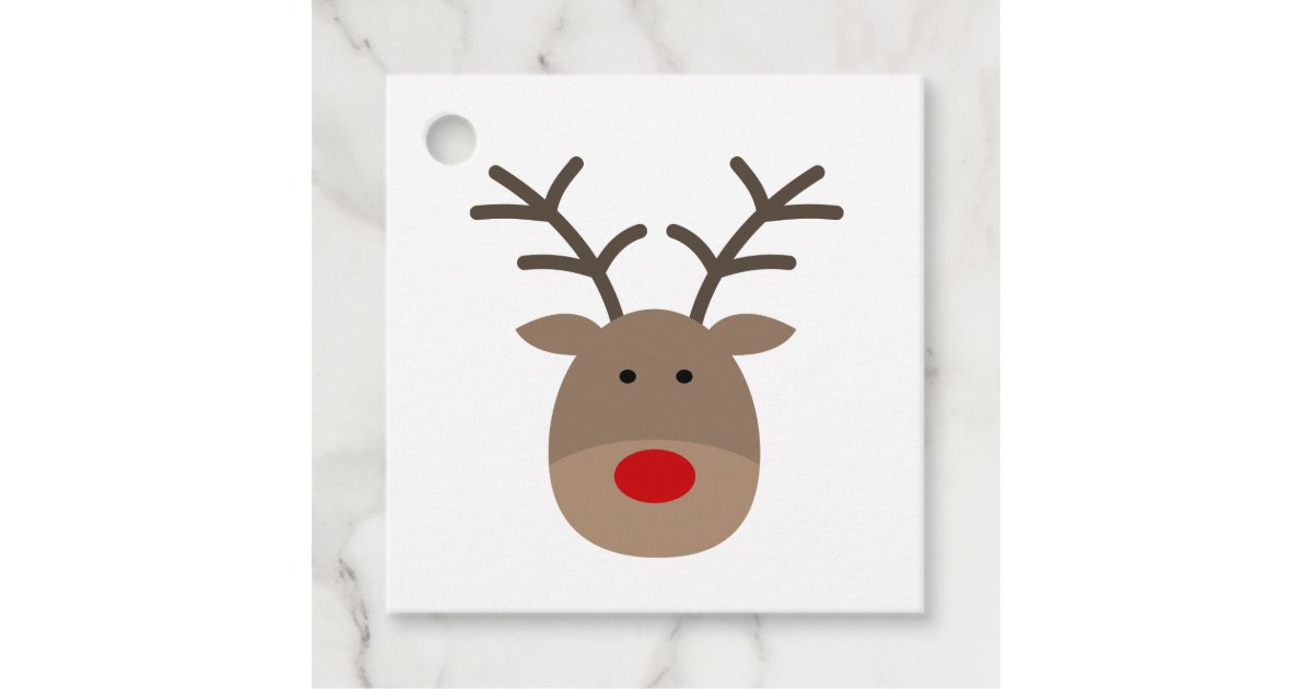 Personalized cute Christmas reindeer Holiday gift Favor Tags | Zazzle