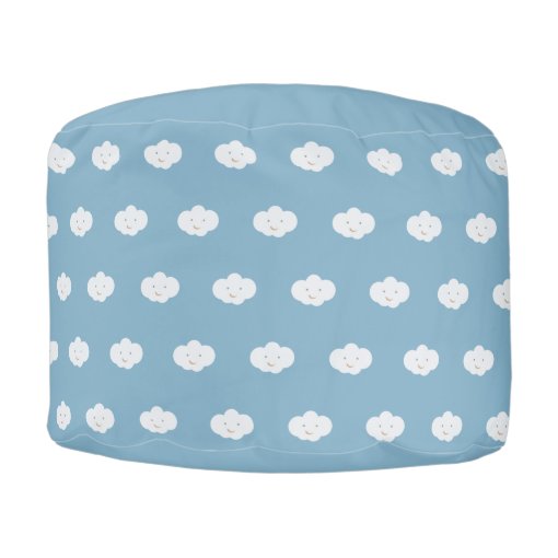 Personalized Cute Cloud Blue baby nursery Pouf | Zazzle
