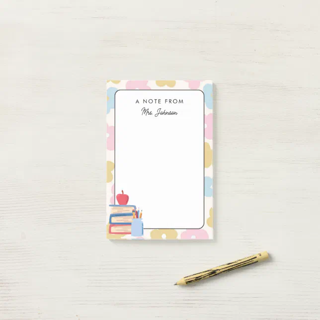 Personalized Cute colorful Teacher Back to School Post-it Notes | Zazzle