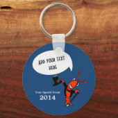 Personalized Cute Crawfish Lobster Top Hat Blue Keychain | Zazzle