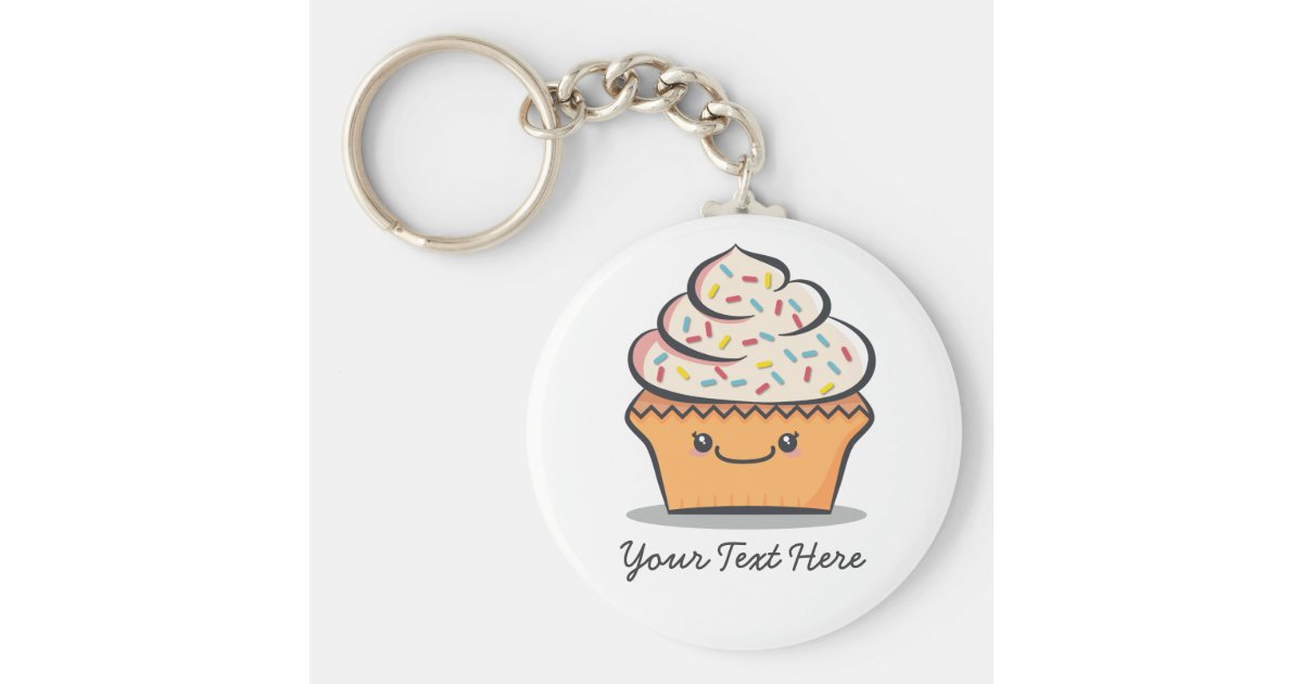 Personalized Cute Cupcake Keychain | Zazzle