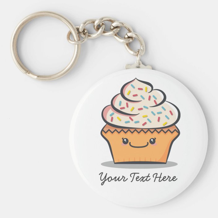 Personalized Cute Cupcake Keychain | Zazzle.com