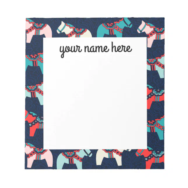 Personalized Cute Dala Horses Notepad | Zazzle
