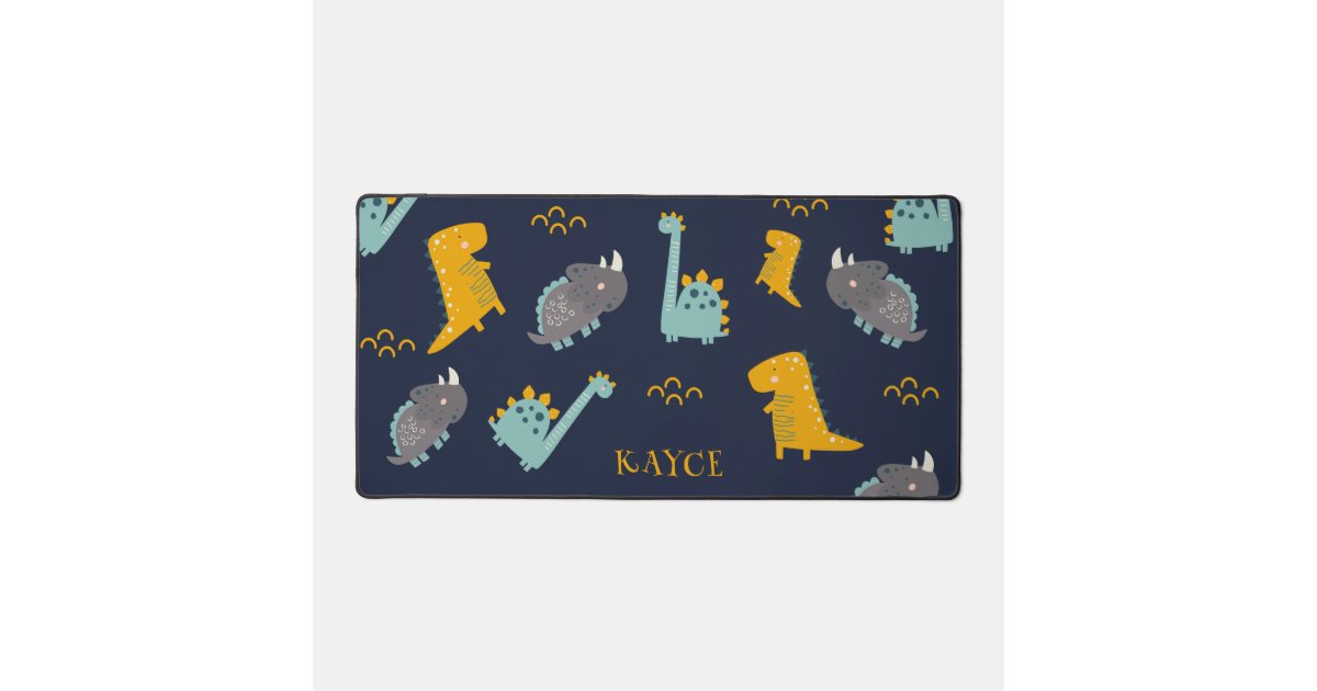 Personalized Cute Dinosaur Kid's Desk Mat | Zazzle