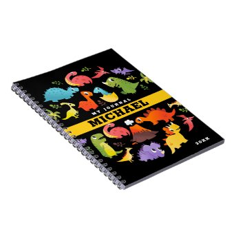 Personalized Cute Dinosaur Notebook | Zazzle
