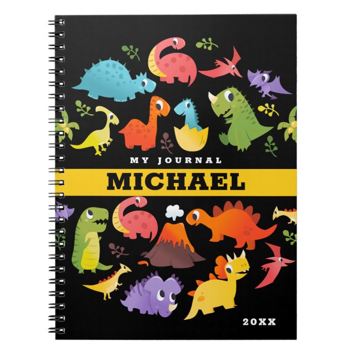 Personalized Cute Dinosaur Notebook | Zazzle.com