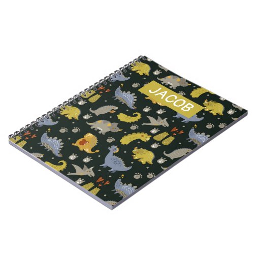 Personalized Cute Dinosaur Pattern Notebook | Zazzle