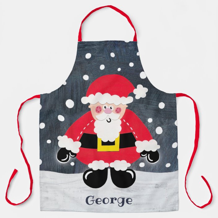 Personalized Cute Father Christmas Santa Claus Apron | Zazzle.com