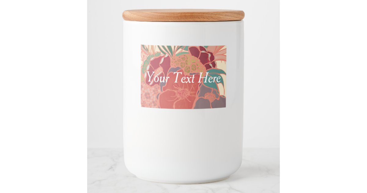 Personalized Cute Floral Food Container Food Label | Zazzle
