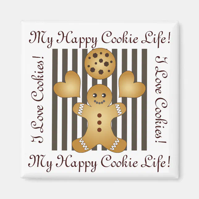 Personalized Cute Gingerbread Man Cookie Magnet | Zazzle