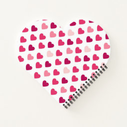 Personalized Cute Girly Pink Hearts Love Notebook | Zazzle