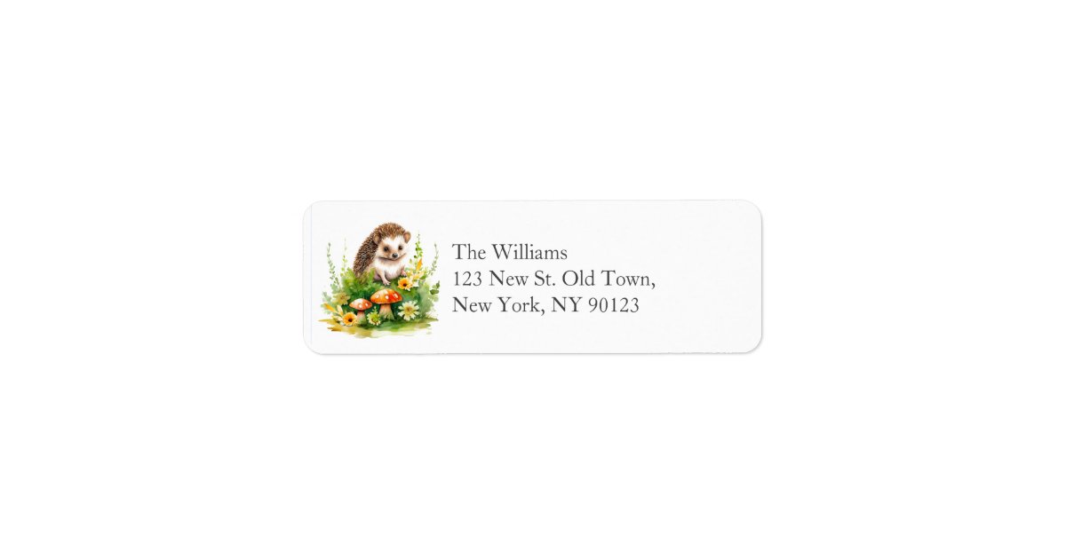 Personalized Cute Hedgehog Label | Zazzle