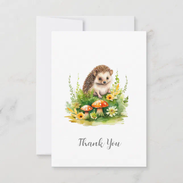 Personalized Cute Hedgehog Thank You Card | Zazzle