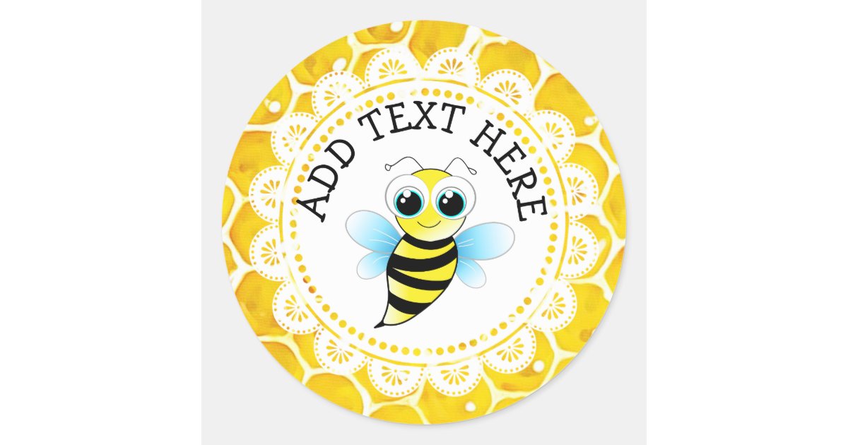 Personalized Cute Honeybee Honeycomb Stickers | Zazzle