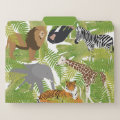 Personalized Cute Jungle Animals Safari School File Folder | Zazzle