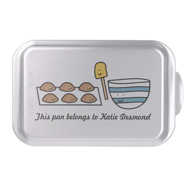 Personalized Cute Kawaii Cookie Covered Baking Pan | Zazzle