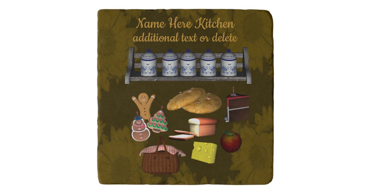 Personalized Cute Kitchen Design Trivet | Zazzle