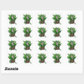 Personalized Cute Kitten in Catnip Pot Square Sticker | Zazzle