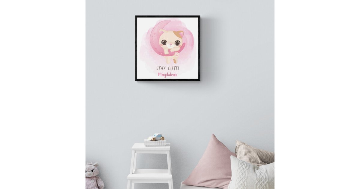 Personalized Cute Kitten Poster | Zazzle