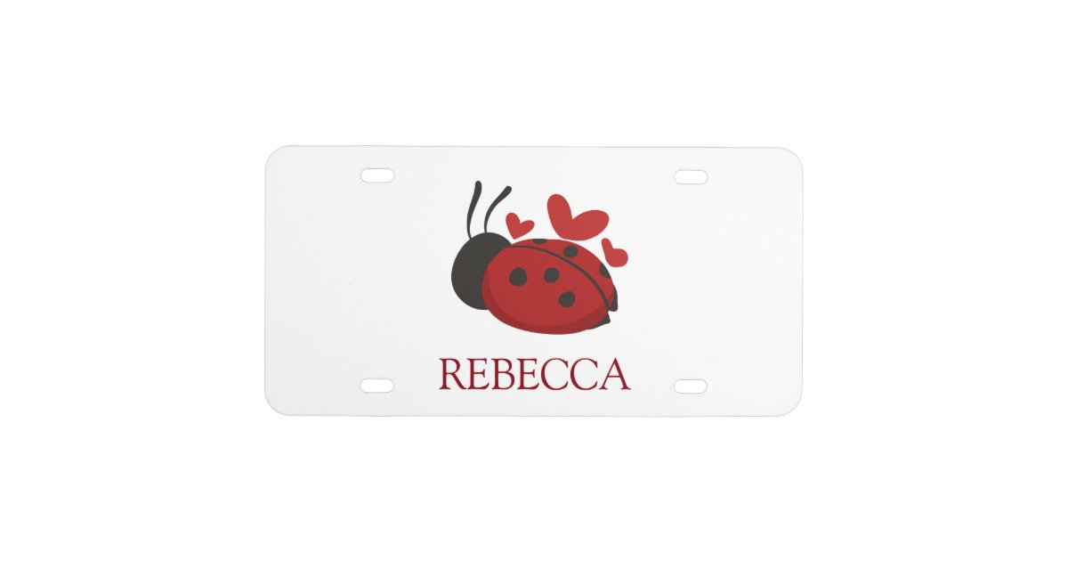 personalized cute ladybug license plate | Zazzle