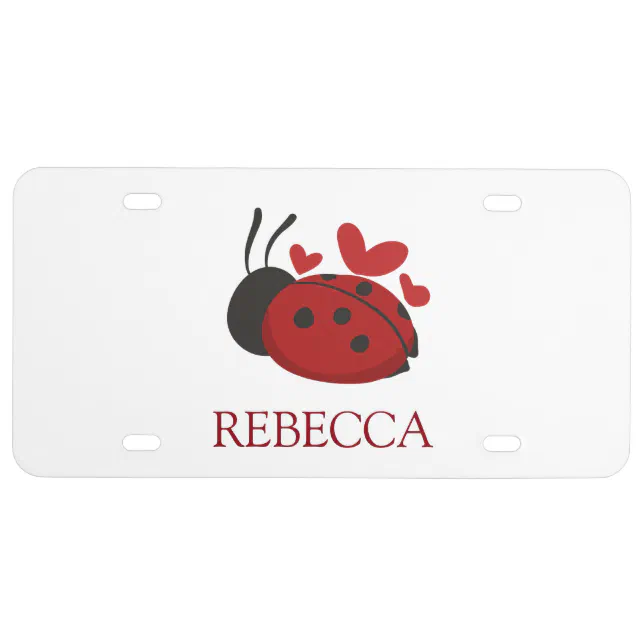 personalized cute ladybug license plate | Zazzle