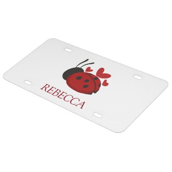 personalized cute ladybug license plate | Zazzle