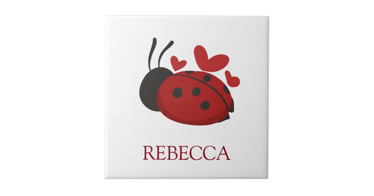 personalized cute ladybug tile | Zazzle