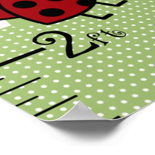 Personalized Cute Ladybugs & Flowers Growth Chart | Zazzle