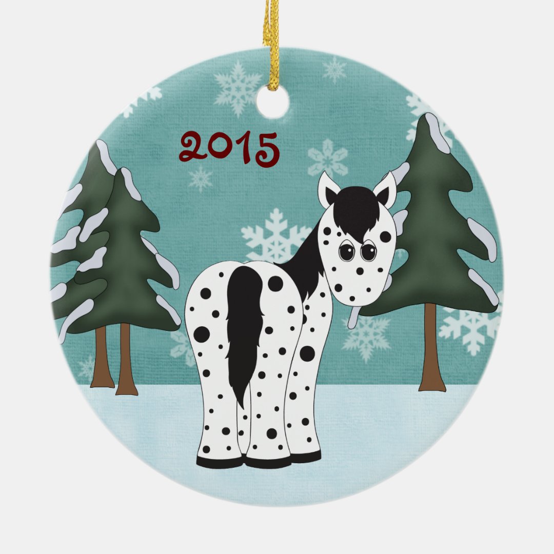 Personalized Cute Leopard Appaloosa ~ Appy Horse Ceramic Ornament | Zazzle