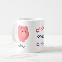 Personalized Cute Pig Cup | Zazzle