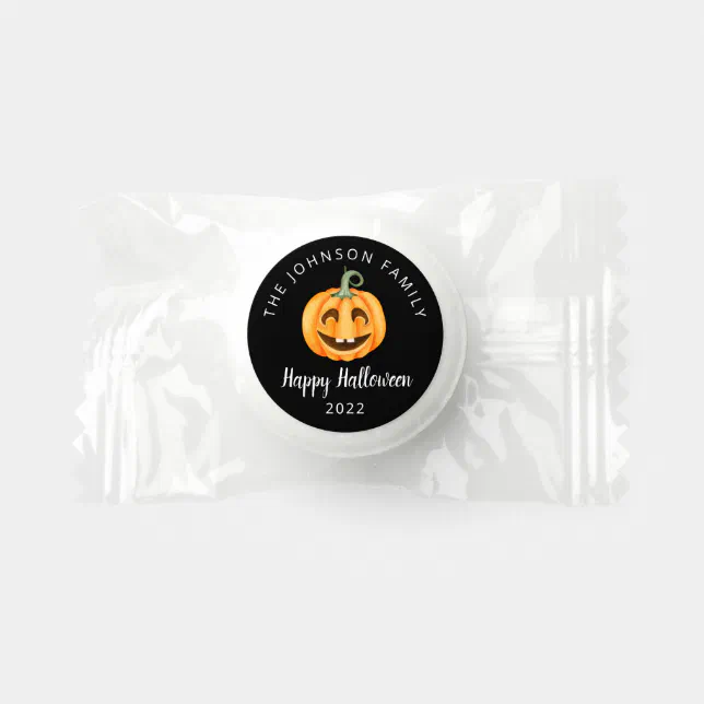 Personalized Cute Pumpkin Happy Halloween Life Saver® Mints | Zazzle
