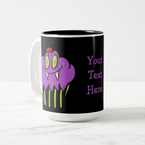 Personalized Cute Purple Vampire Cupcake Mug | Zazzle