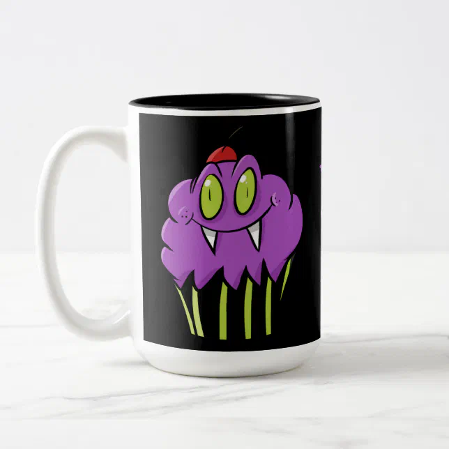 Personalized Cute Purple Vampire Cupcake Mug | Zazzle
