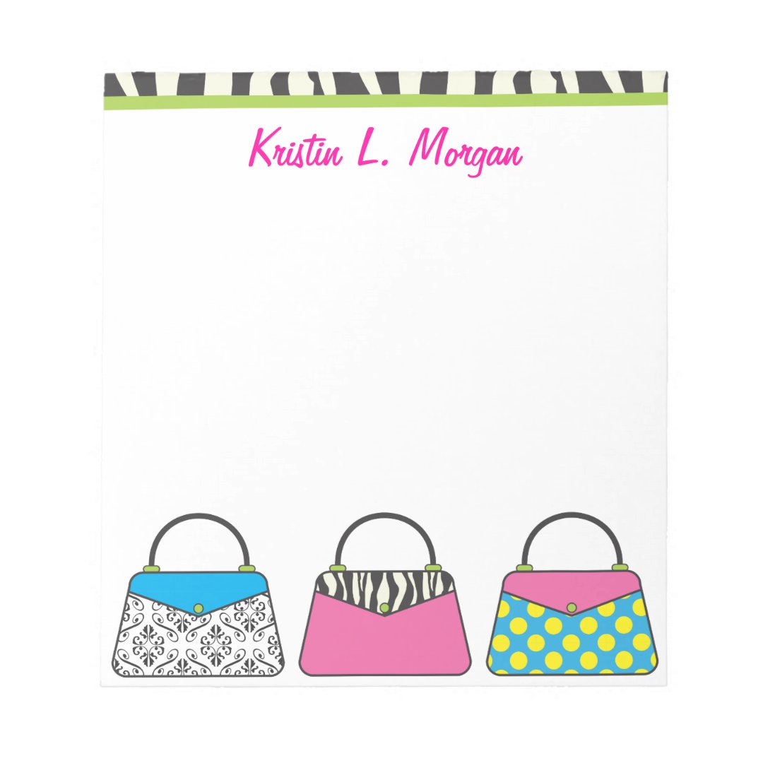 Personalized Cute Purse Handbag Notepad | Zazzle